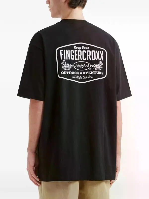 FINGERCROXX Logo-print T-shirt - Black