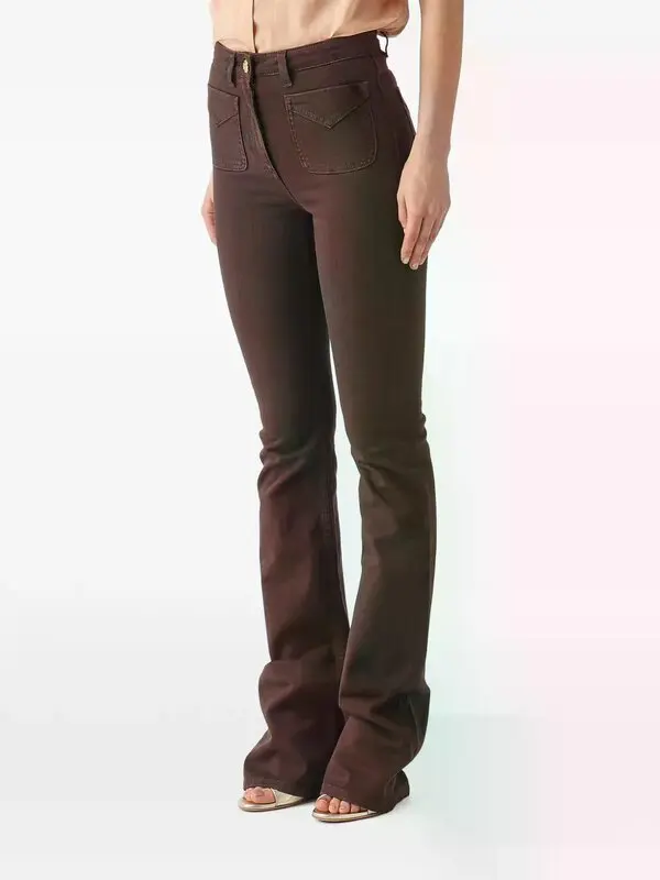 Elisabetta Franchi Bell-bottom Jeans With Golden Metal Details