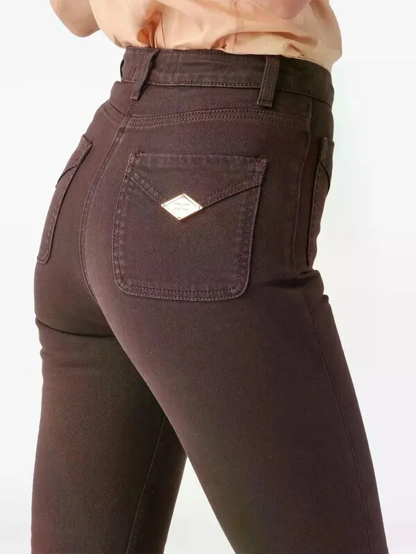 Elisabetta Franchi Bell-bottom Jeans With Golden Metal Details