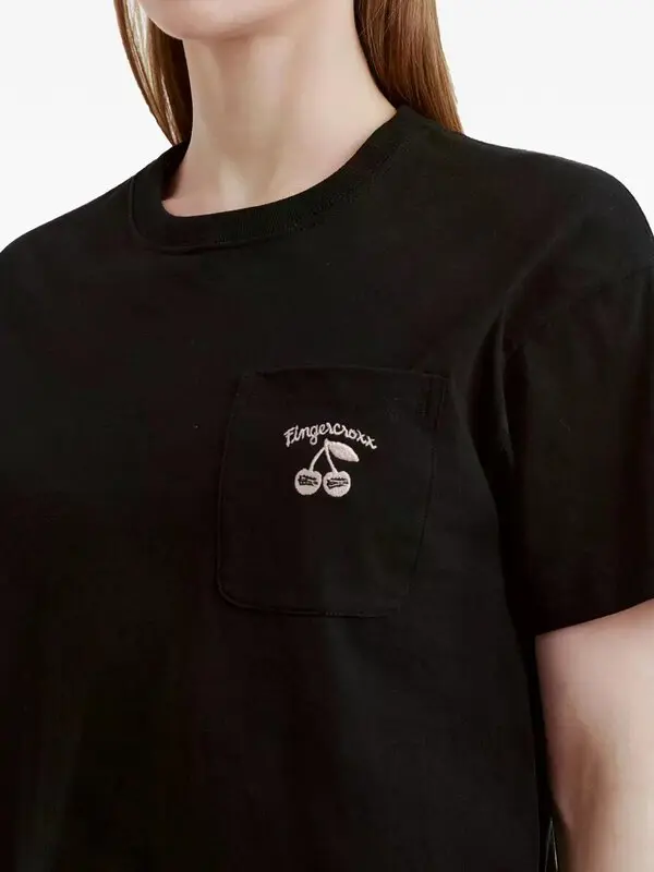 FINGERCROXX T-shirt With Chest Pocket - Black