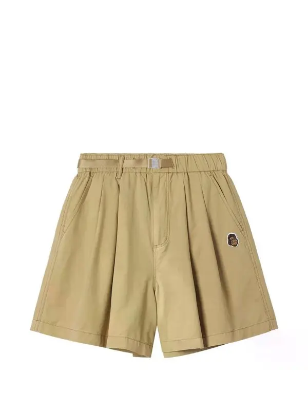 FINGERCROXX Pleated Belted Shorts - Neutrals
