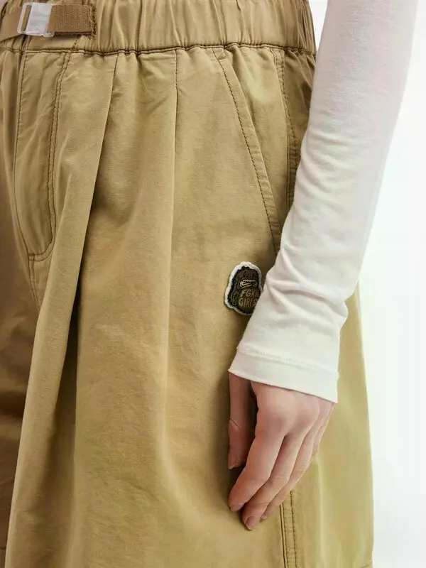 FINGERCROXX Pleated Belted Shorts - Neutrals