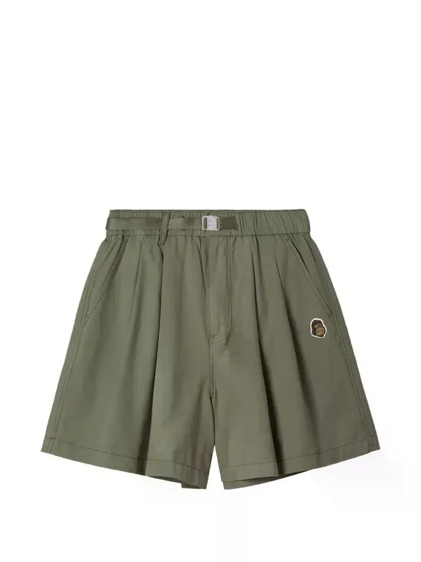 FINGERCROXX Belted Pleated Shorts - Green