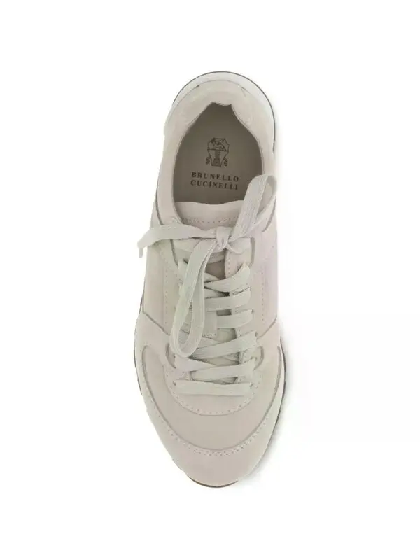 Brunello Cucinelli Lace-up Panelled Sneakers - Neutrals