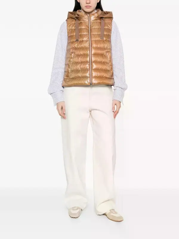 Herno Quilted Waistcoat With Drawstring Collar