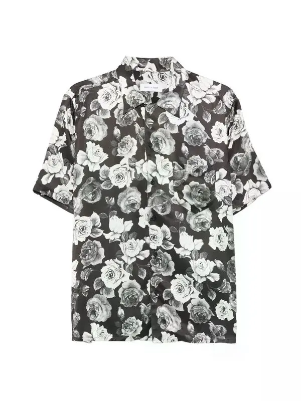 ERNEST W. BAKER Rose-print Shirt - Black