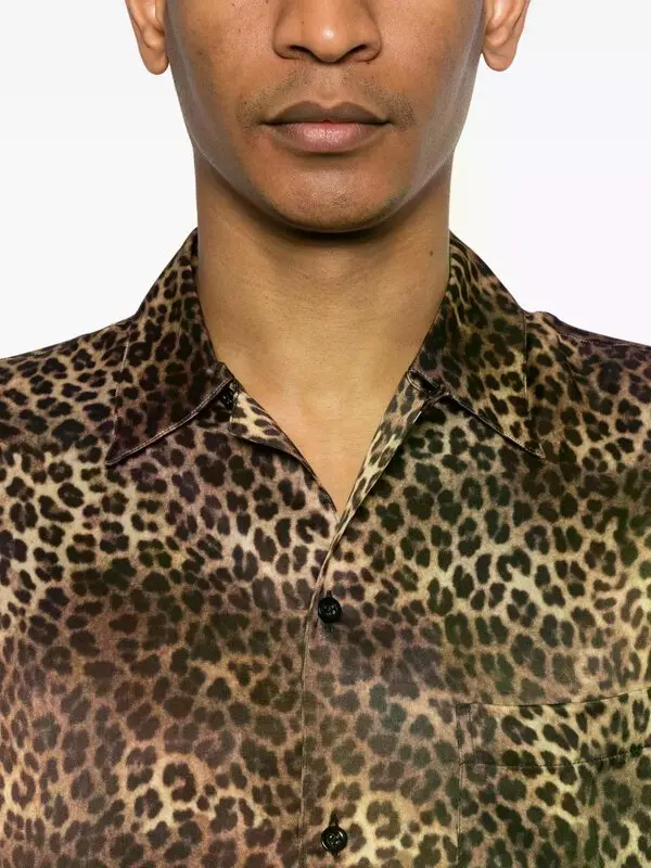 ERNEST W. BAKER Animal-print Short-sleeve Shirt