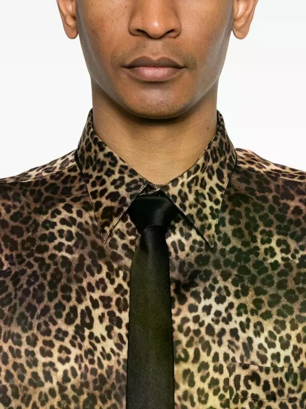 ERNEST W. BAKER Leopard-print Pocket Shirt
