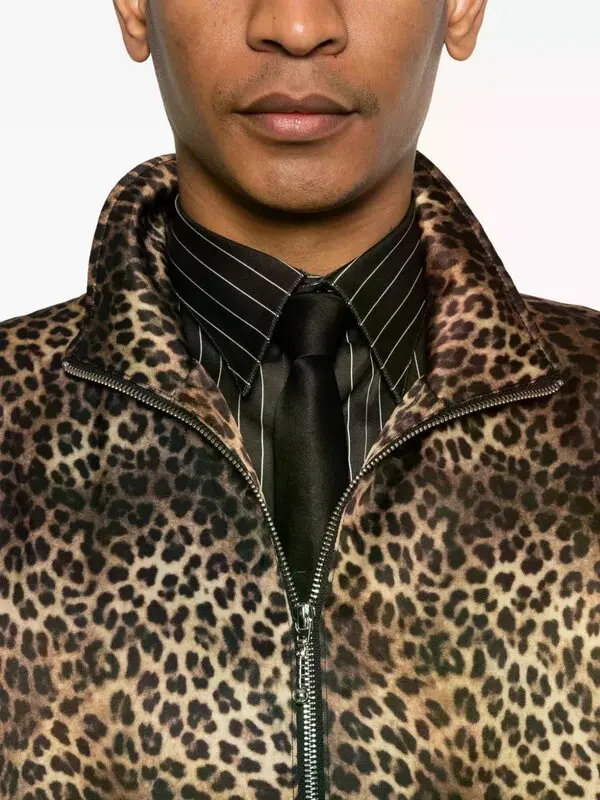 ERNEST W. BAKER Animal Print Zip-up Jacket
