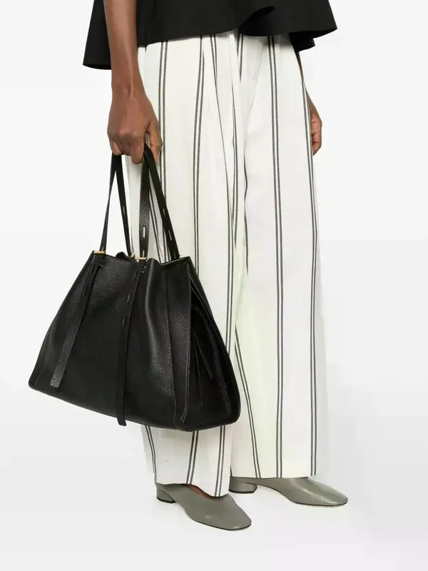 MINOBOSSI Paulina Leather Tote Bag - Black
