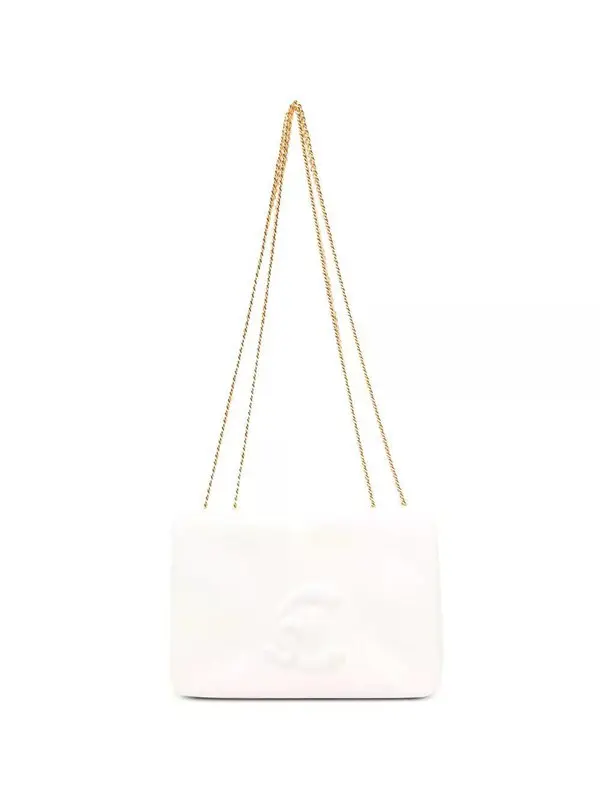 COCCINELLE Mini Dulse Embossed Chain Shoulder Bag - White