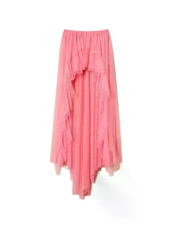 TWINSET Asymmetric Tulle Skirt - Pink