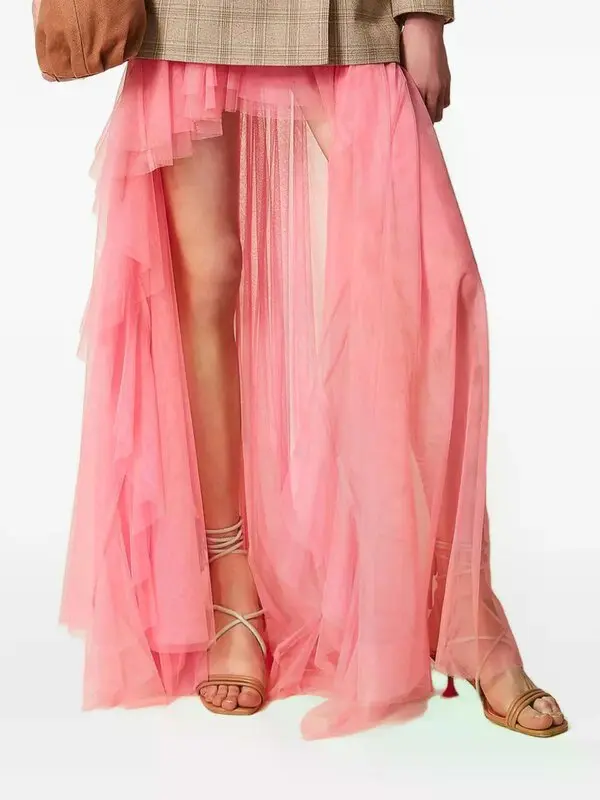TWINSET Asymmetric Tulle Skirt - Pink
