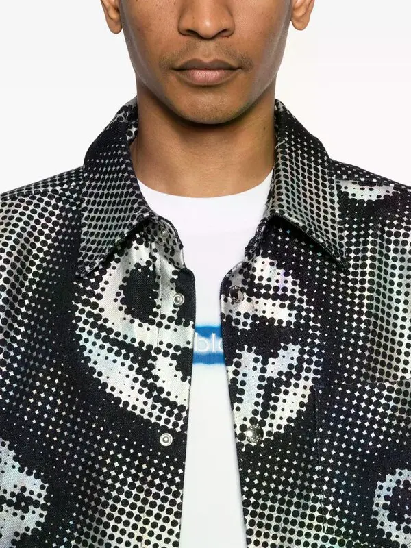 Casablanca Pearlescent Monogram Shirt - Black