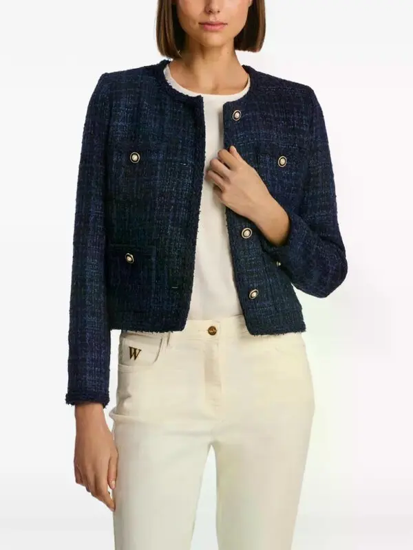 WEILL Braided-trim Tweed Jacket - Blue