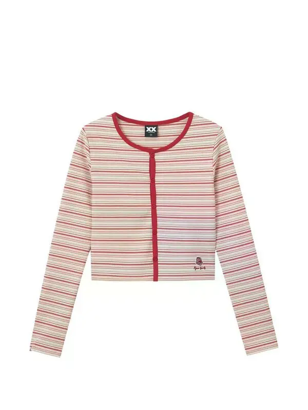 FINGERCROXX Striped Buttoned Top