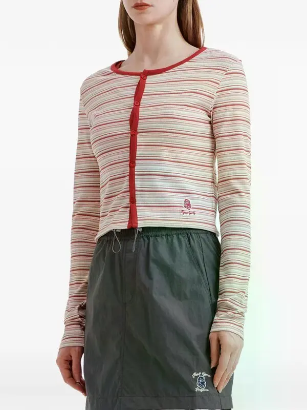 FINGERCROXX Striped Buttoned Top
