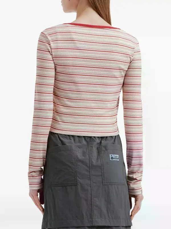 FINGERCROXX Striped Buttoned Top