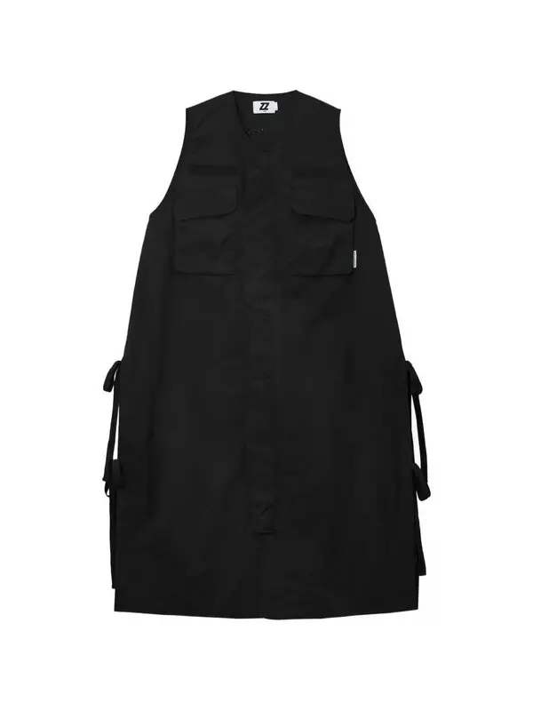 Izzue Sleeveless Midi Dress With Tie Detail - Black
