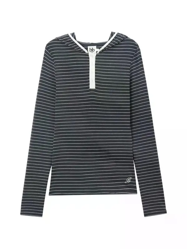 B+AB Striped Hooded Jersey - Grey