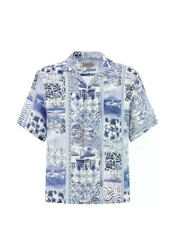 Paul & Shark Printed Linen Shirt