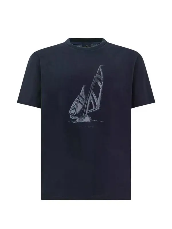 Paul & Shark Graphic Print Structured T-shirt