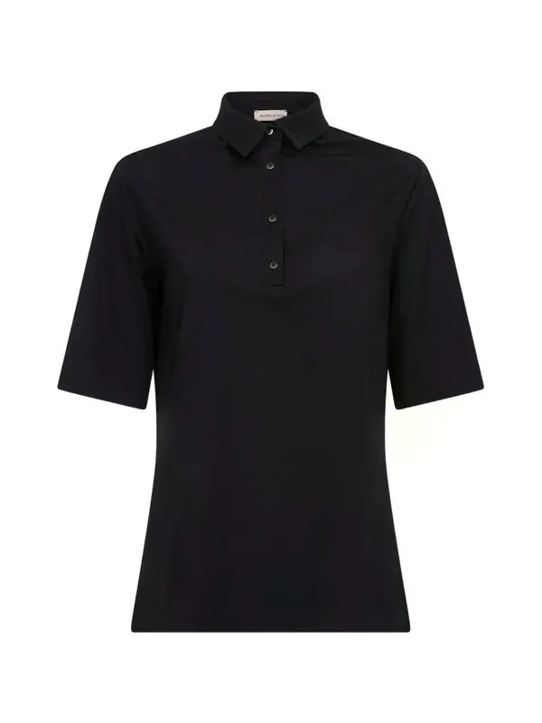 BLANCA VITA Collar Placket Short Sleeve Shirt