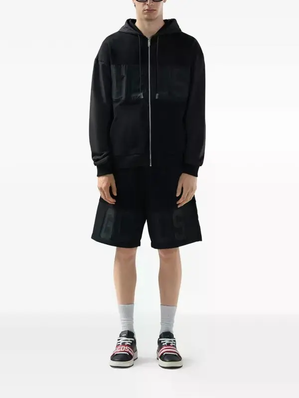 Gcds Logo-detail Zip-up Cotton Hoodie