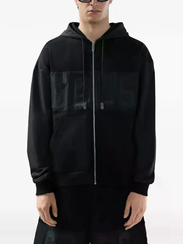 Gcds Logo-detail Zip-up Cotton Hoodie