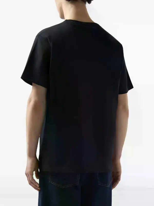 Gcds Mini Logo-detail Cotton T-shirt - Black