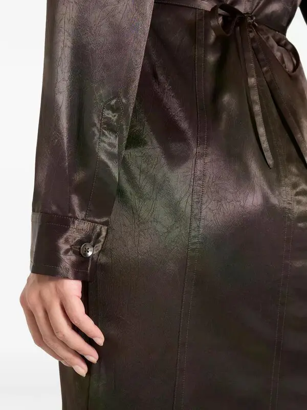Manière De Voir Maniere De Voir Ette Tie-crinkled Satin Midi Shirt