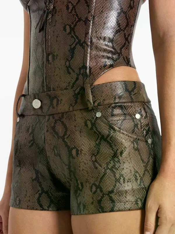 Manière De Voir Python-effect Mini Shorts - Brown