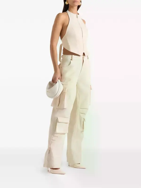 Manière De Voir Emilie Cargo-pocket High-waisted Wide-leg Trousers