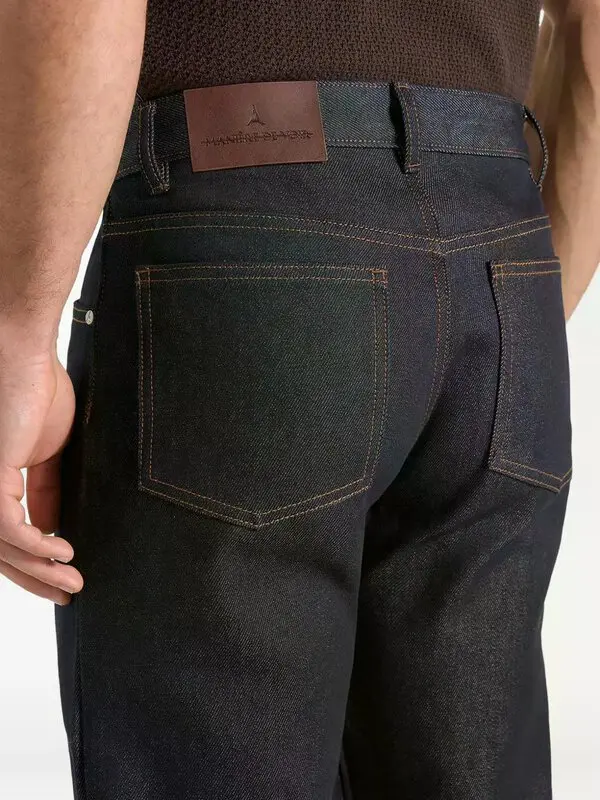 Manière De Voir Maniere De Voir Contrast Stitching Tapered Jeans