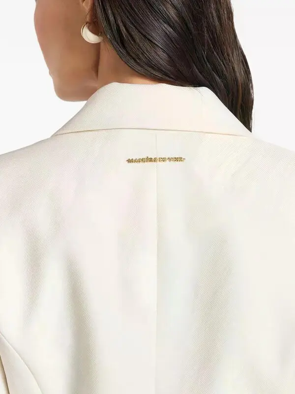 Manière De Voir Maniere De Voir Daphina Cropped Tailored Twill Jacket With Gold-tone Buttons - Neutrals