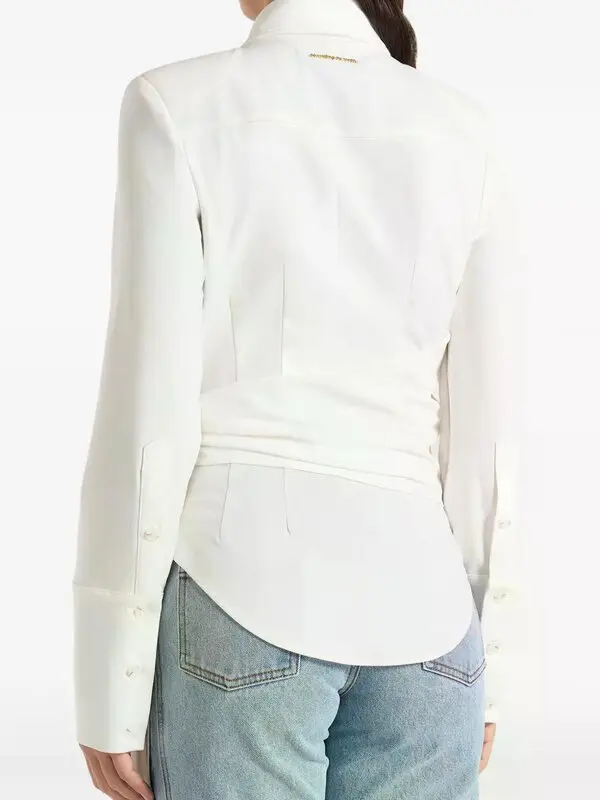 Manière De Voir Wrap Shirt With Gold Hardware And Marble Buttons