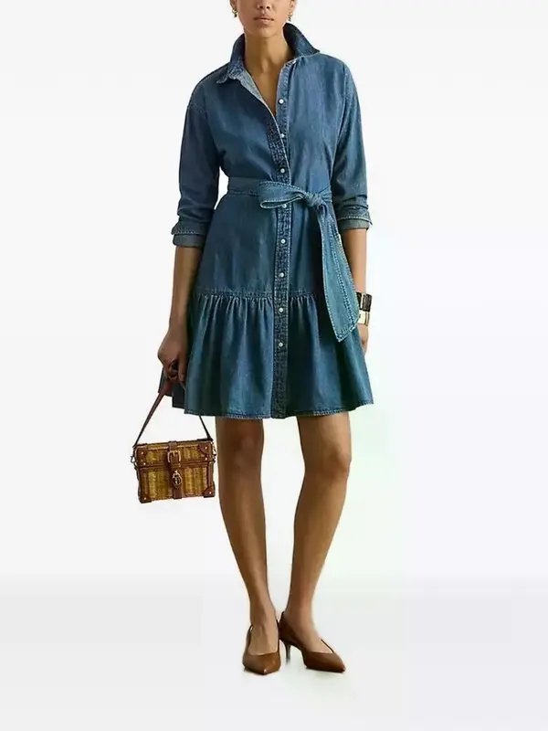 Ralph Lauren Belted Button-down Mini Dress