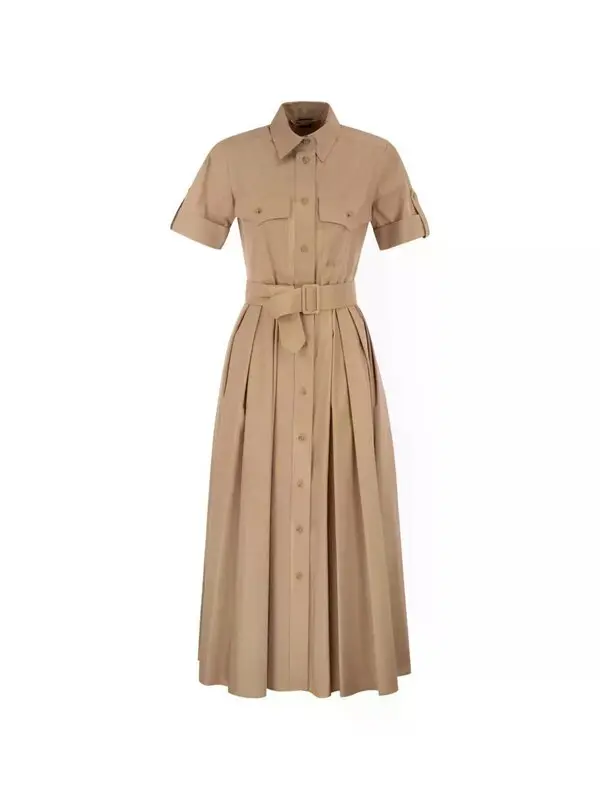 FAY Flap-pocket Belted Midi Shirt Dress