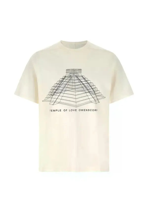 Rick Owens Brad Printed Crew Neck T-shirt - Neutrals