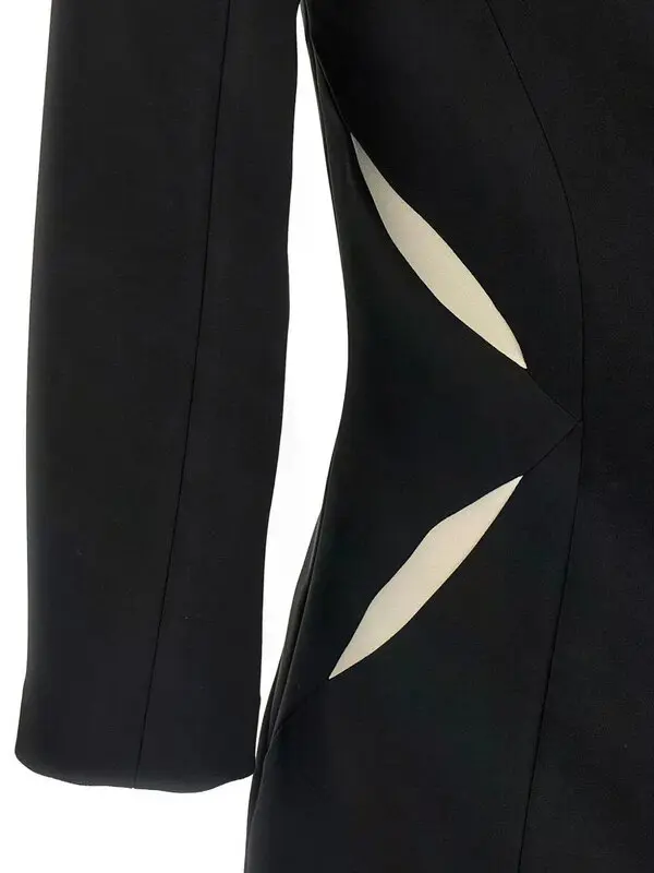 Elisabetta Franchi Sheath Cut-out Logo Dress - Black