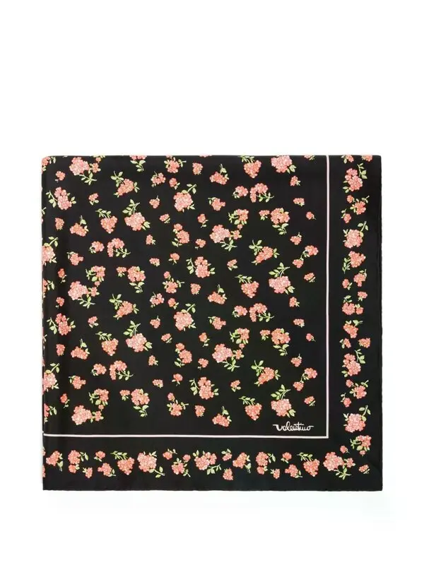 Valentino Garavani Mazzetto Coriandolo Silk Scarf - Black