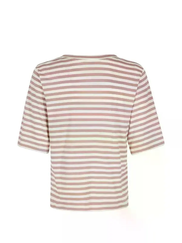 Seventy Striped Top With Floral Detail