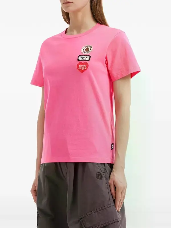 FINGERCROXX Logo Patches T-shirt - Pink