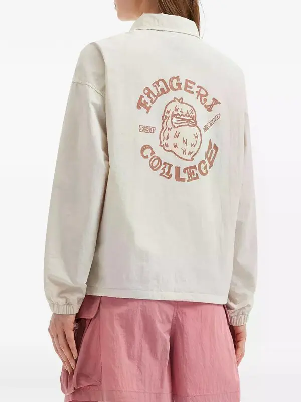 FINGERCROXX Graphic Drawstring Jacket - Neutrals