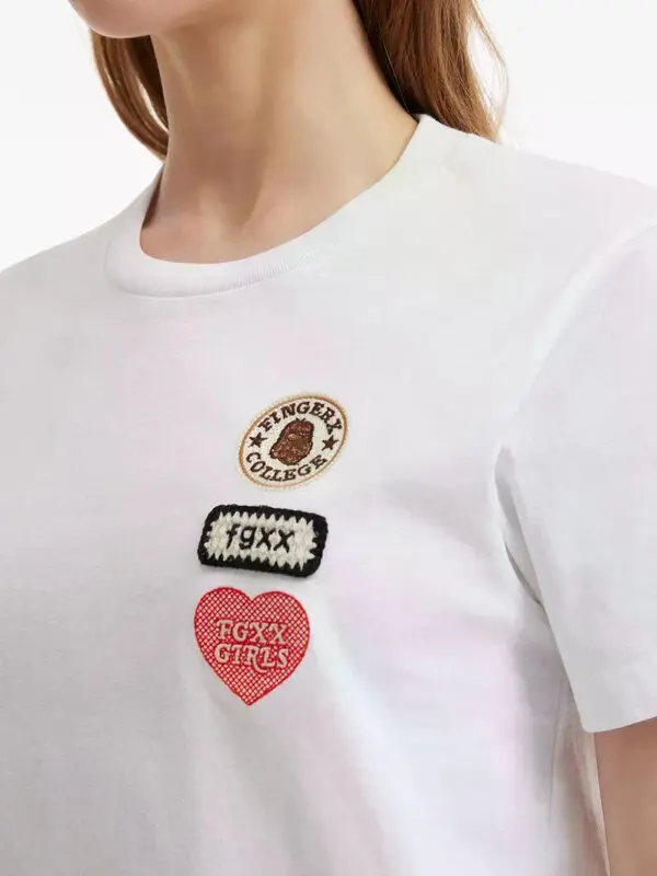 FINGERCROXX Logo-patches T-shirt - White