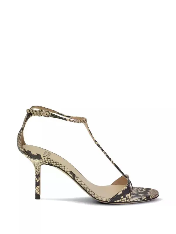 FRANCESCO RUSSO T-strap Patterned Sandals - Neutrals