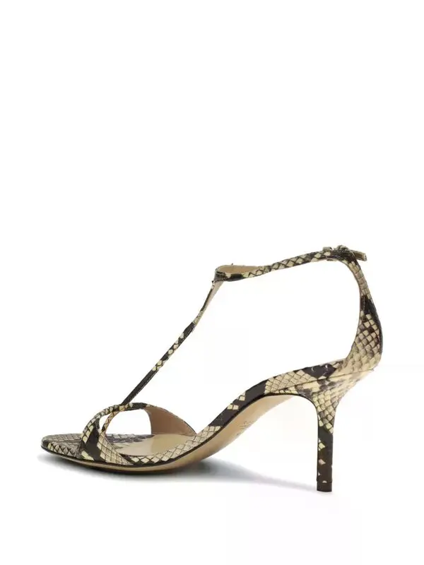 FRANCESCO RUSSO T-strap Patterned Sandals - Neutrals