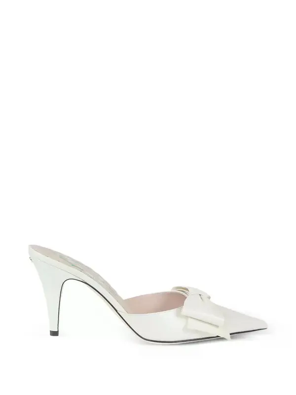 Valentino Garavani Bow Detail Heeled Mules - White