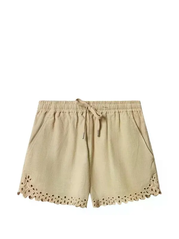 MARANT ETOILE Balyme Eyelet Shorts - Neutrals