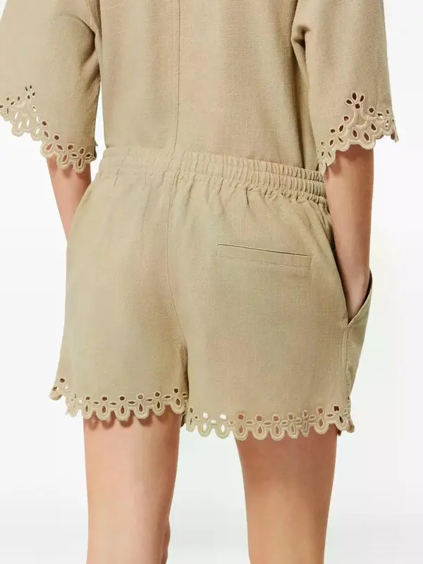MARANT ETOILE Balyme Eyelet Shorts - Neutrals